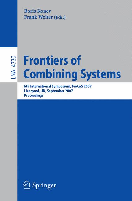Cover of 'Frontiers of Combining Systems'