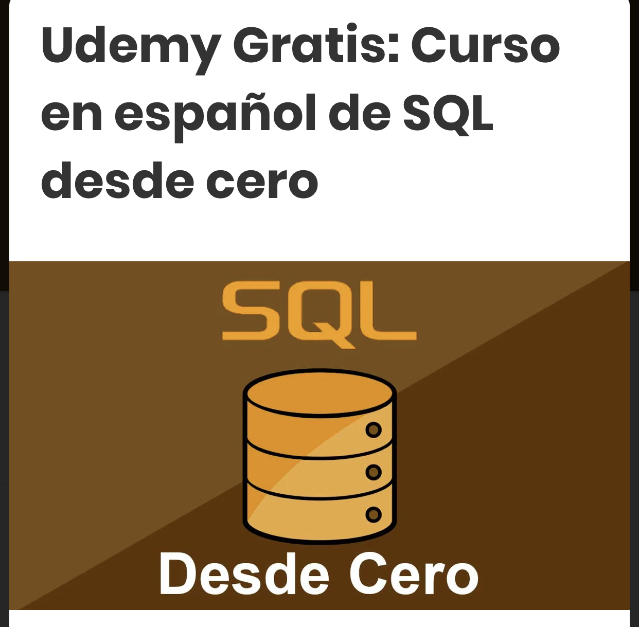 Gratis - SQL: Desde cero, Curso con más de 100 ejercicios