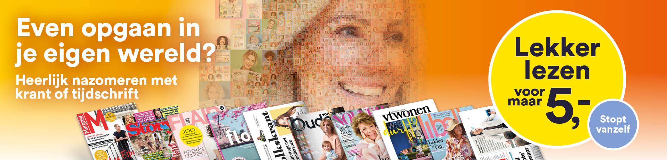 Probeer je favoriete krant of tijdschrift voor €5,-. via Kiosk