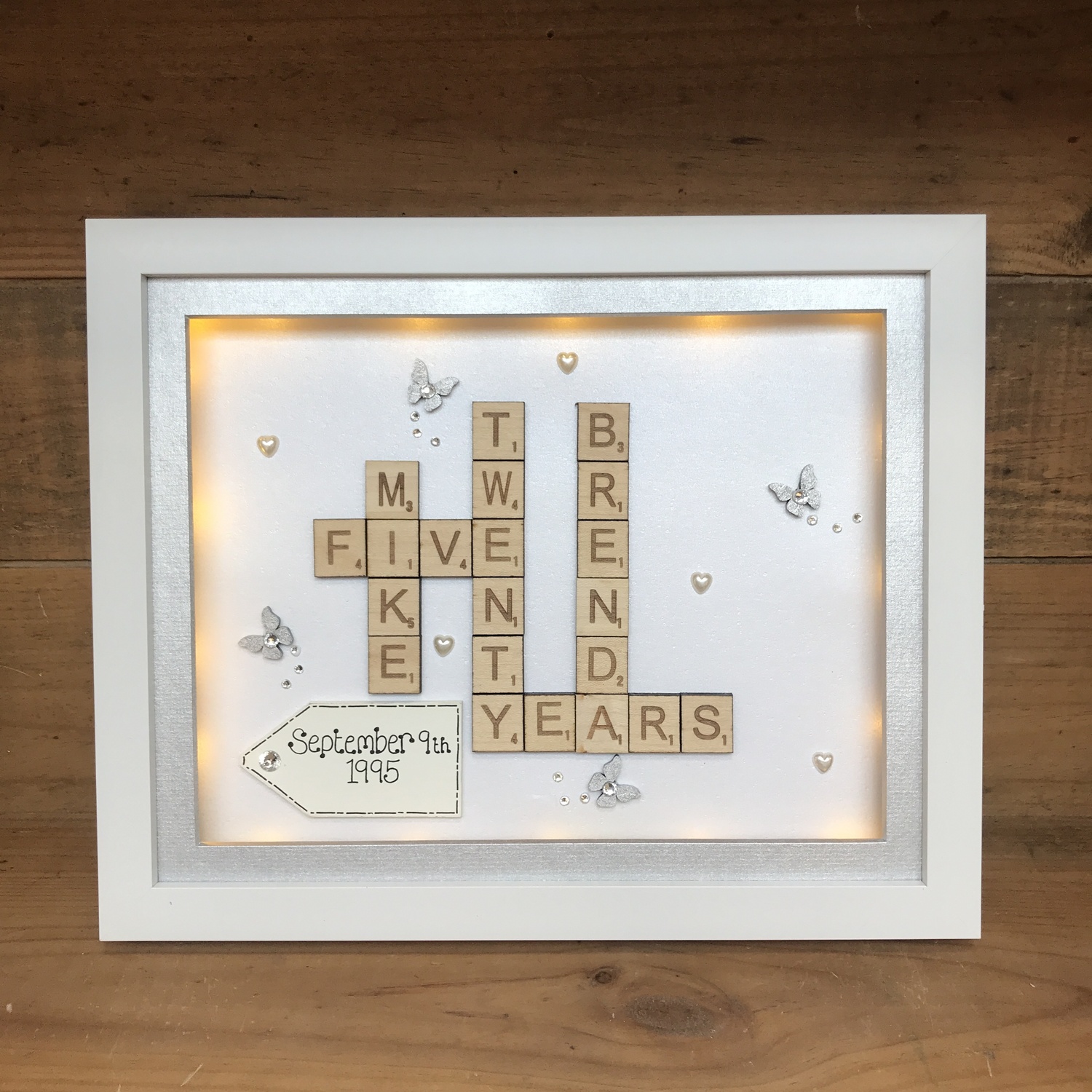Customised Scrabble Family Name Box Frame with optional LED Lights ...