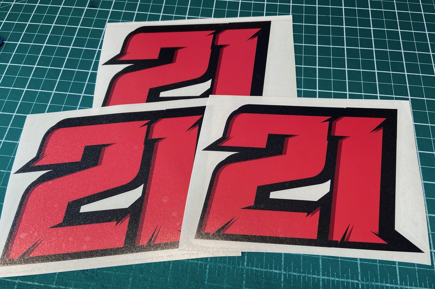3 X Custom Racing Numbers - Vinyl Stickers / Decals - Race Motorbike ...