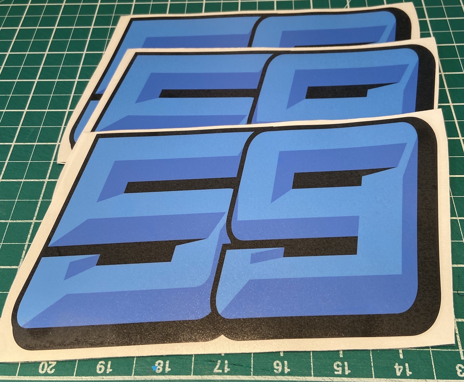 3 X Custom Racing Numbers - Vinyl Stickers / Decals - Race Motorbike 3D ...