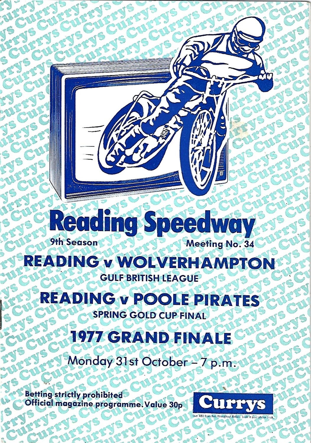 1977 Reading Racers v Wolverhampton Wolves Gulf Oil British League ...
