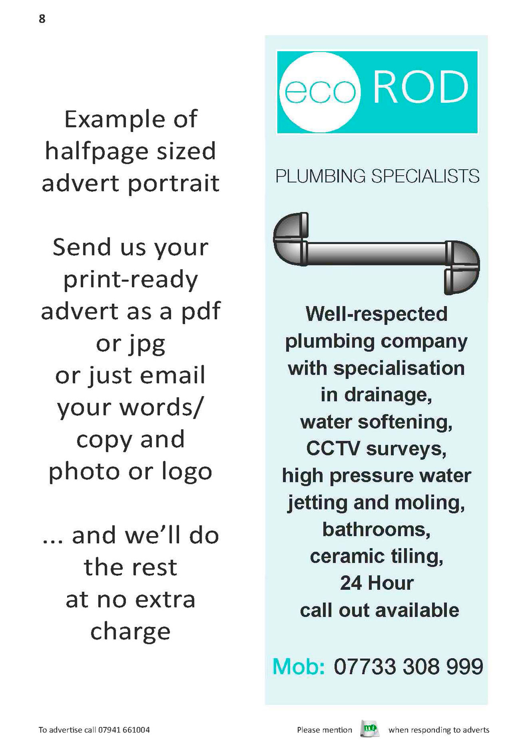 1/2 Page Portrait Advert | MiMagazine | Trade and Services Magazine ...