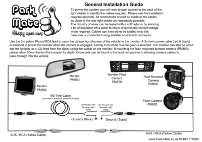 Park Mate Parking Sensors Fitting Guide Instructions