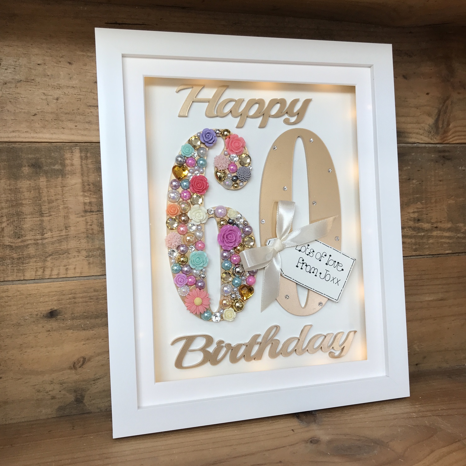 LED Happy 60 th birthday frame | Crafty Monkey | Sports Medal Hangers ...