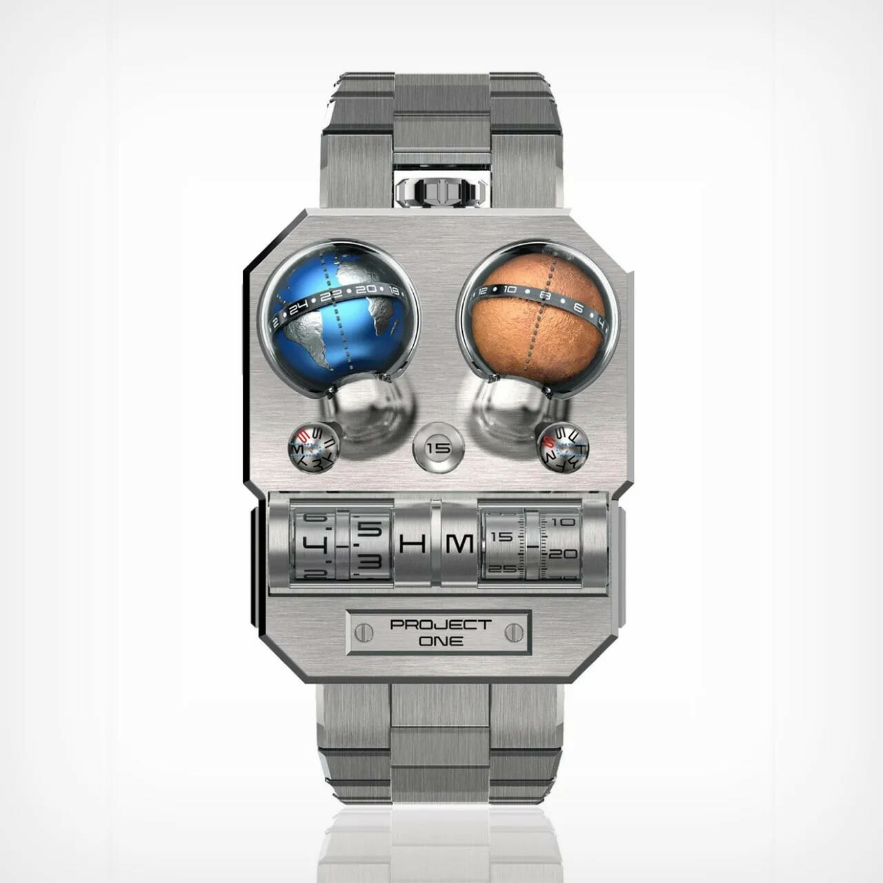 Titanium and sapphire space wristwatch has both Mars and Earth time