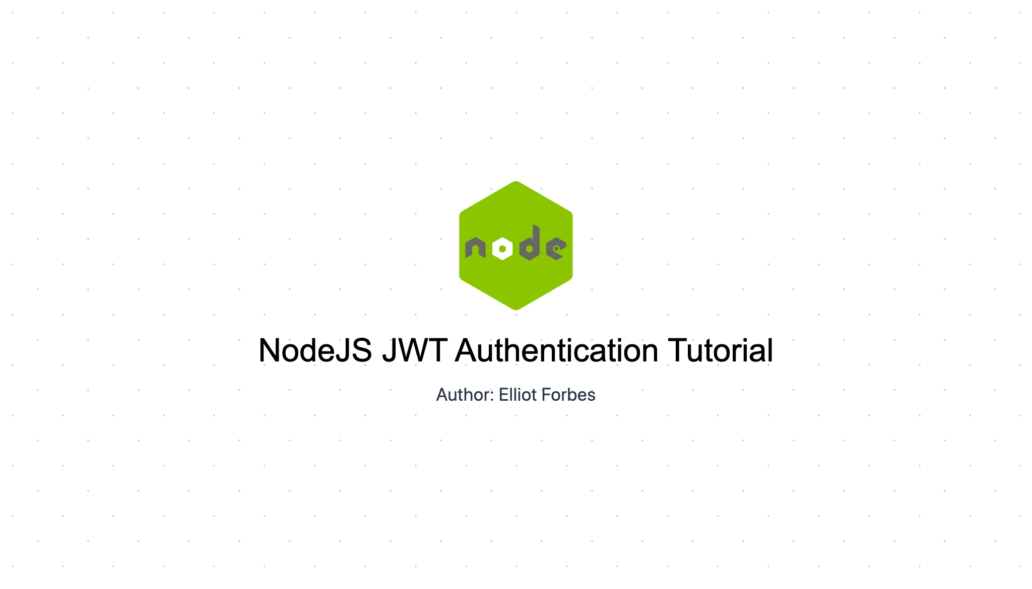 NodeJS JWT Authentication Tutorial | TutorialEdge.net