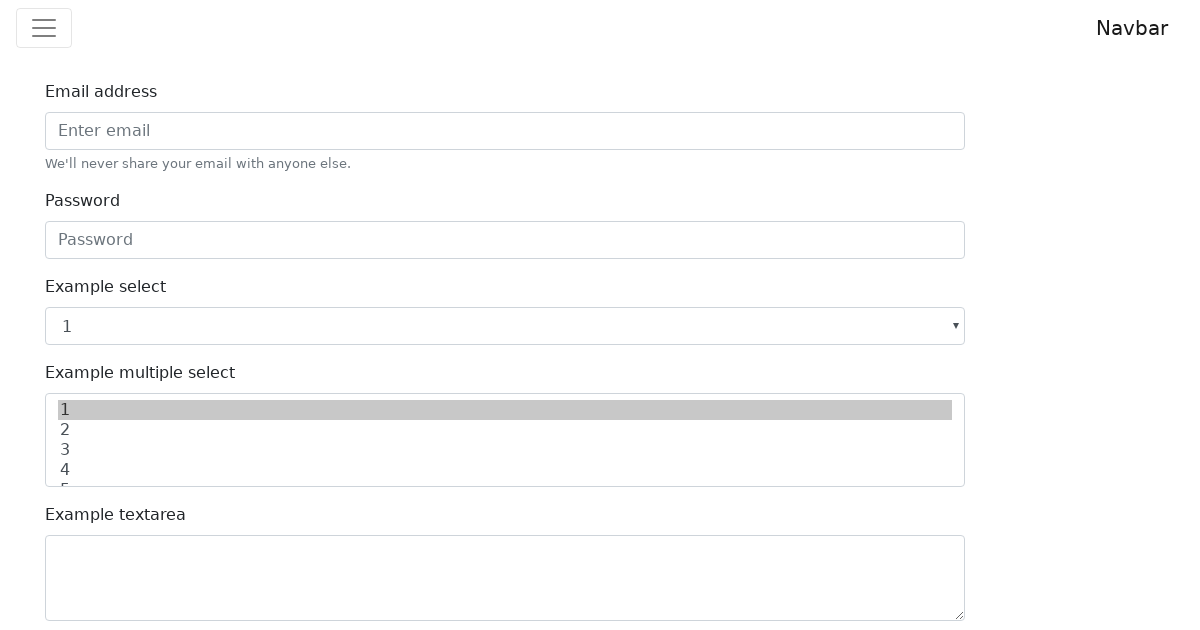 Vanilla Bootstrap with React - Codesandbox